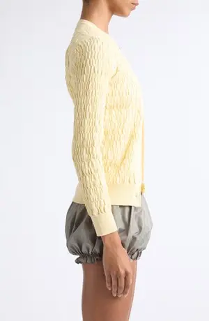 CONNER IVES Shirred Cotton & Cashmere Cardigan