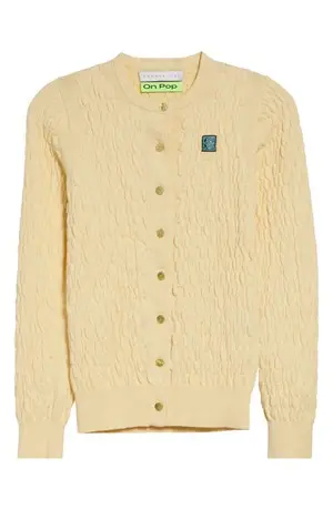 CONNER IVES Shirred Cotton & Cashmere Cardigan