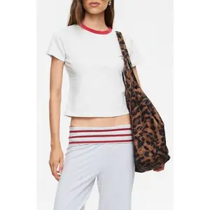 Lioness Clubhouse Cotton Ringer T-shirt - Grey Marle