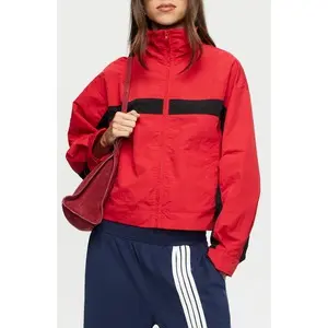 Lioness LIONESS Essential Contrast Panel Zip-Up Windbreaker Flame