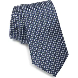 Nordstrom Chandler Geometric Jacquard Neck Tie Navy
