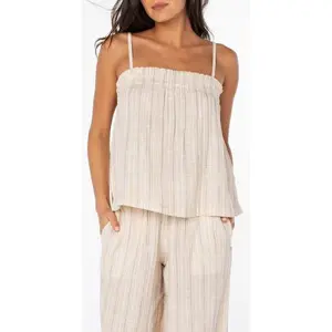 Roxy Offshore Stripe Cotton Camisole - Doeskin