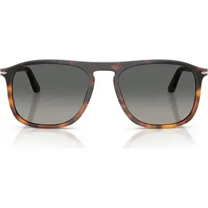 Persol Persol Acetate Square Frame Sunglasses Gradient Havana/grey
