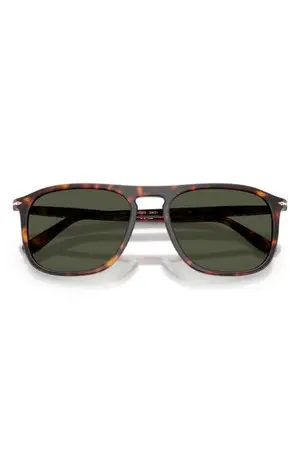 Persol Acetate Square Frame Sunglasses - Havana/green