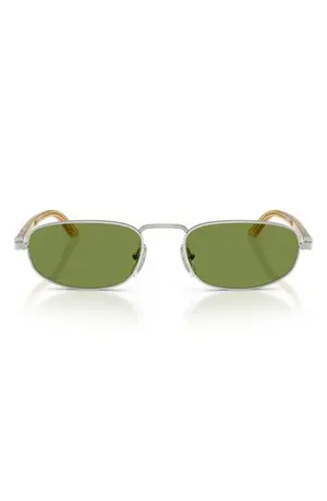 Persol Persol Oval Frame Sunglasses Silver/green