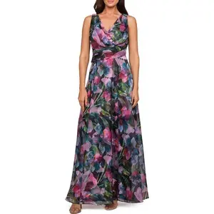 Js Collections Philipa Floral A-line Gown