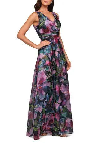 Js Collections Philipa Floral A-line Gown