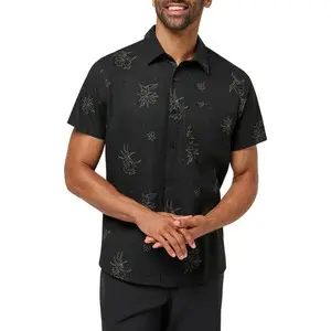 Travis Mathew Holding Co Performance Print Shirt - Black