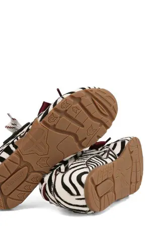 NAKED WOLFE Adored Pony Sneaker With Dual Laces And Wolfe Head Charm - Zebra Print