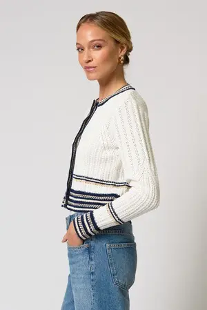 Central Park West Francie Novelty Stitch Cardigan