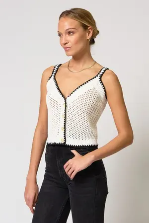 Central Park West Crochet Button Tank