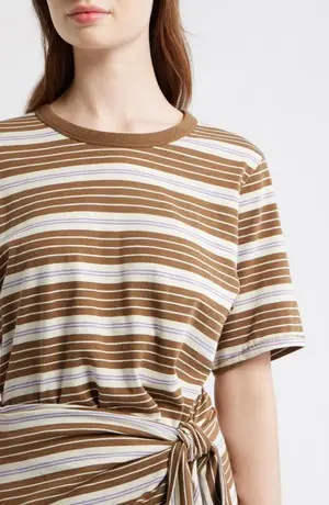 Rag & Bone The Slub Stripe T-shirt Maxi Dress - Brown Multi