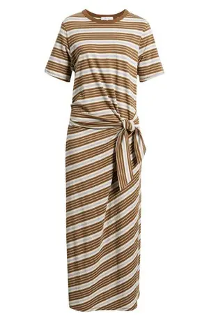 Rag & Bone The Slub Stripe T-shirt Maxi Dress - Brown Multi