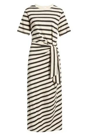 Rag & Bone The Slub Stripe T-shirt Maxi Dress - Cream Multi