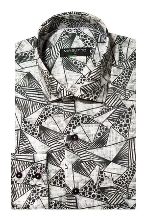 MASUTTO Rafael Print Button-up Long Sleeve Shirt - Multicolor