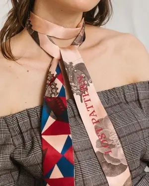 LOST PATTERN Prism Silk Skinny Scarf