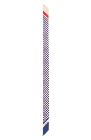 LOST PATTERN Checkerboard Skinny Silk Scarf - Blue