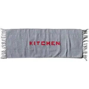 PUEBCO Handloomed Recycle Yarn Kitchen Mat Light Gray