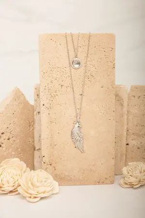 SEVEN SAINTS Archangel Michael Angel Of Protection Layered Necklace - White