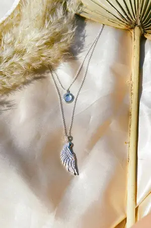 SEVEN SAINTS Archangel Michael Angel Of Protection Layered Necklace - White