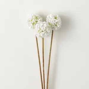 TRANSPAC Sullivan's Allium Bunch, Faux Floral Stem For Crafting, Weddings, Home And Holiday Decoration - White