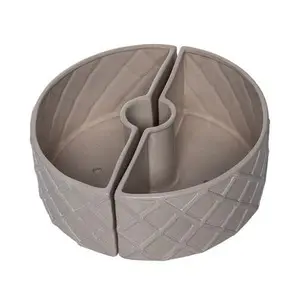 TRANSPAC Dolomite Cream Two Piece Table Planter With Drainage Hole For Spring Garden Decor - Beige