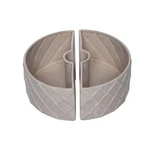 TRANSPAC Dolomite Cream Two Piece Table Planter With Drainage Hole For Spring Garden Decor