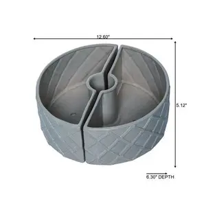 TRANSPAC Dolomite Cream Two Piece Table Planter With Drainage Hole For Spring Garden Decor