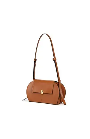 NOIRGAZE Fei Shoulder Bag With Gold Tone Lock Closure - Tan