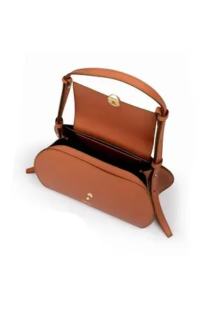 NOIRGAZE Fei Shoulder Bag With Gold Tone Lock Closure - Tan