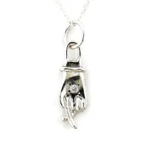LINN DESIGNS Sterling And Diamond "cross My Fingers" Necklace - Silver