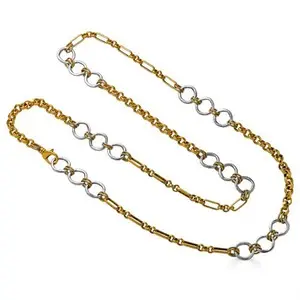 LONI PAUL JEWELRY Mixed Metal Long Circle Necklace - Gold
