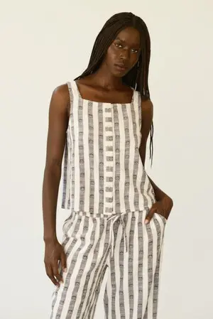 Ace & Jig Anu Square Neck Button-up Tank - Sketch