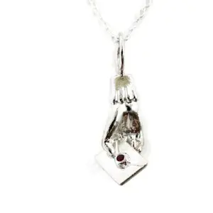LINN DESIGNS Sterling Love Letter Necklace With Ruby Pendant - Silver