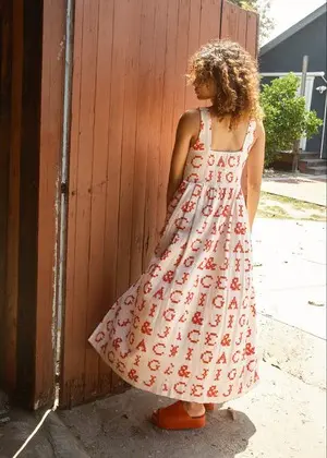 Ace & Jig Ginger Button Front Ankle Length Dress - Monogram