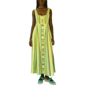 Ace & Jig Sleeveless Button-front Ankle-length Dress - Wave