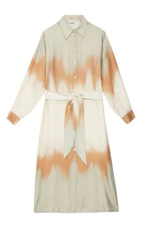 OTTOD'AME Printed Viscose Long Shirt Dress