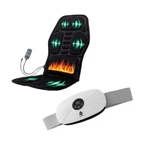 PURSONIC Stomach & Back Massager + Shiatsu Massager Chair Mat With Heat - Multicolor
