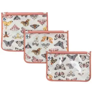 TINY TWINKLE Tsa Approved Clear Front Travel Pouches - Flutter