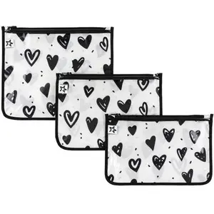 TINY TWINKLE Tsa Approved Clear Front Travel Pouches - Hearts