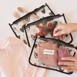 TINY TWINKLE Tsa Approved Clear Front Travel Pouches - Hearts