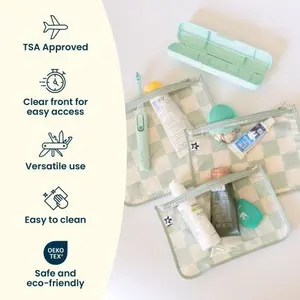 TINY TWINKLE Tsa Approved Clear Front Travel Pouches - Hearts