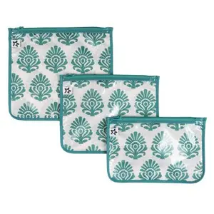 TINY TWINKLE Tsa Approved Clear Front Travel Pouches - Peacock