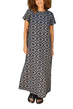 Ace & Jig Mette Button Back Belted A-line Maxi Dress - Compass