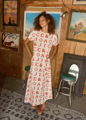 Ace & Jig Mette Button Back Belted A-line Maxi Dress - Monogram