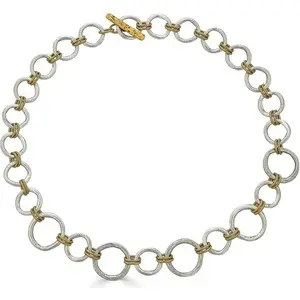 LONI PAUL JEWELRY Loni Paul Jewelry Mixed Metal Sculptural Link Necklace Silver