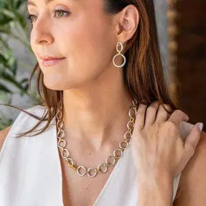 LONI PAUL JEWELRY Mixed Metal Sculpted Circle Earrings