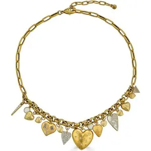 LONI PAUL JEWELRY Full Heart Charm Necklace - Gold