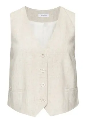 LASCANA Linen Button-up Vest