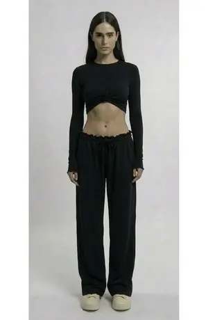 MOTHER OF ALL Papper Ripple Pants Black